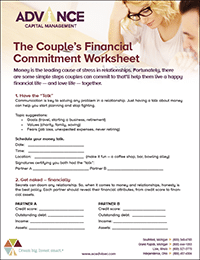 FREE RESOURCE: Couples Financial Commitment Worksheet